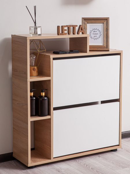 Обувница Letta Ultra Plus вертикальная 2 секции, ЛДСП, 75x25x86 см ...