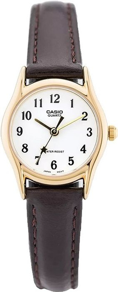 Японские кварцевые наручные женские часы Casio Collection Ltp 1094q 7b4 на браслете из кожи с