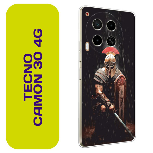 Чехол на Текно Камон 30 4G / Tecno Camon 30 4G с принтом "Спартанец под ...