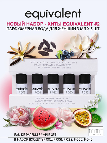 Набор пробников парфюмерной воды EQUIVALENT 5 шт по 3 мл №2 духи ...