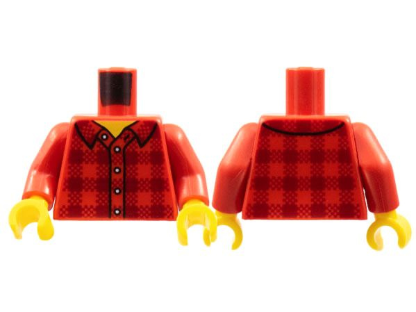 Торсик Lego Torso Plaid Flannel Shirt with Collar and 5 Buttons Pattern ...