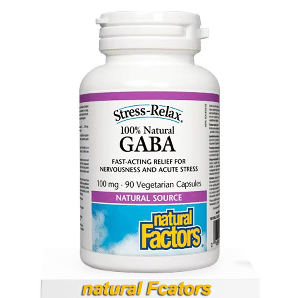 Natural Factors, Stress Relax, Pharma GABA, 100 мг, 90 вегетарианских ...