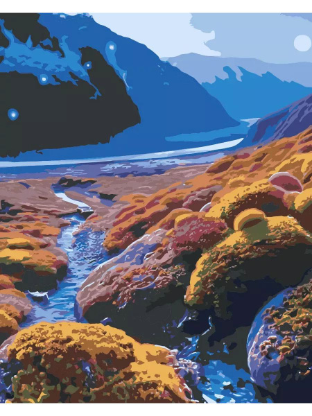 Картина по номерам природа река на деревянном подрамнике 40х50 см ...