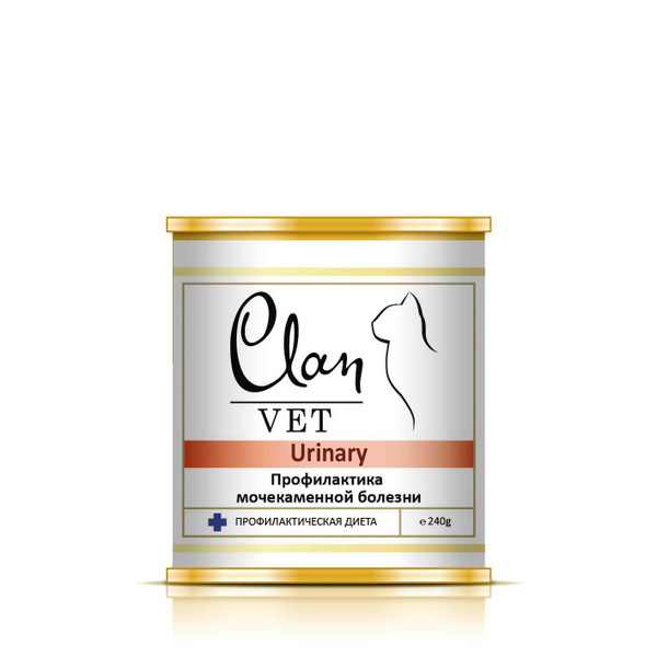 Влажный корм Clan Vet Urinary Профилактика МКБ для Кошек(паштет) 240 г ...