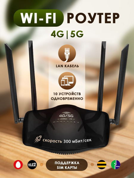 Характеристики Модем роутер wi-fi с сим картой 4G 5G подробное описание ...