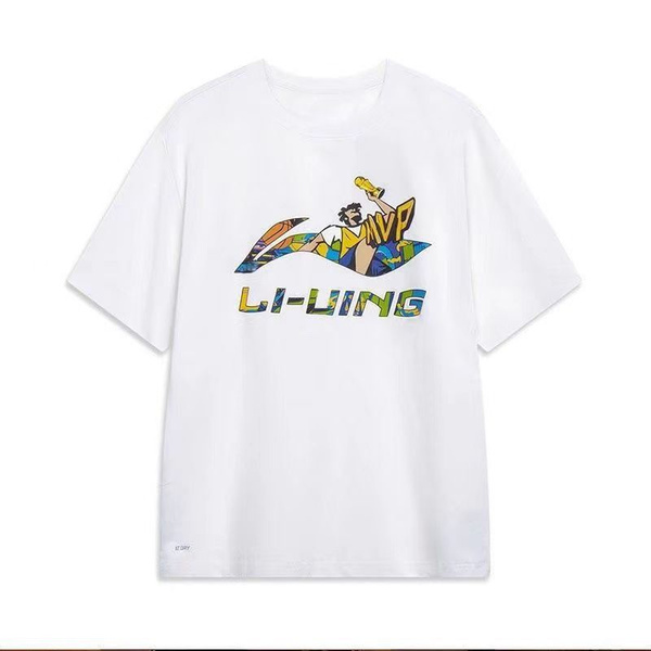 Футболка LI-NING, размер 40, цвет холодный белый, 100% чистый хлопок ...