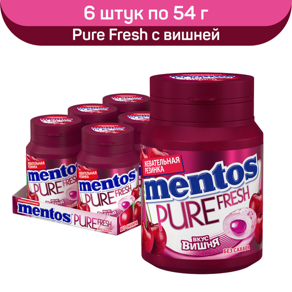 Жевательная резинка Mentos Pure Fresh со вкусом вишни, 6 шт по 54г ...