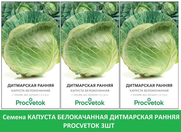 Капуста Procvetok Капусты белокочанной Дитмарская ранняя_3 - купить по ...