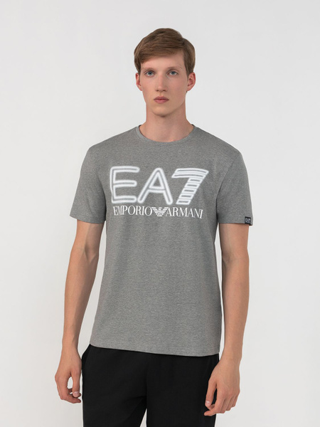 Футболка EA7, размер 54, 56, цвет серый, хлопок 96% эластан 4% - купить по выгодной цене в ...