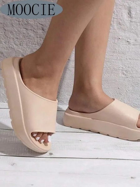 Шлепанцы Женский MOOCIE, размер 35, 36 EVA Круглый нос, Толстая подошва Без каблука Без застёжки ...