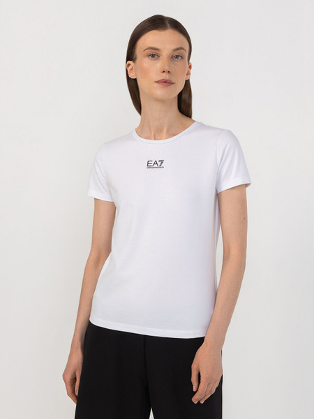 Футболка EA7, размер 44, 46, цвет белый, хлопок 72% модал 23% эластан 5% - купить по выгодной ...