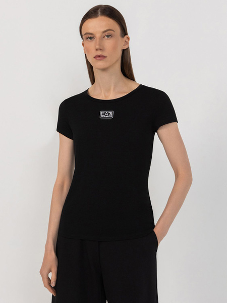 Футболка EA7, размер 42, 44, цвет черный, полиэстер 62% вискоза 33% эластан 5% - купить по ...