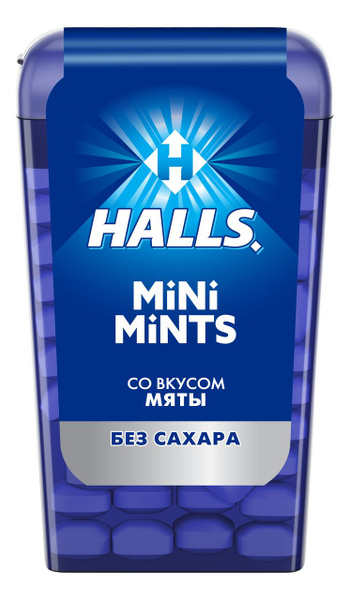 Конфеты Halls Mini Mints без сахара со вкусом мяты, 13г, 7 шт. - купить ...