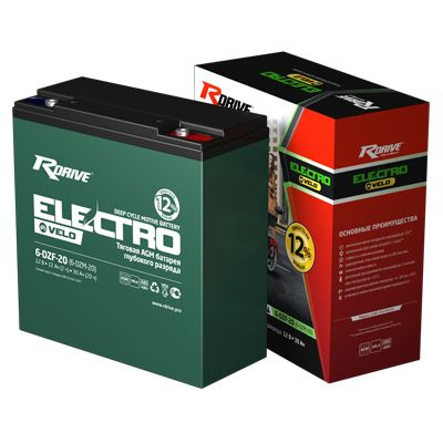 Тяговый аккумулятор RDrive 6-DZF-20 12В 30Ач (12V 30Аh) AGM для ...