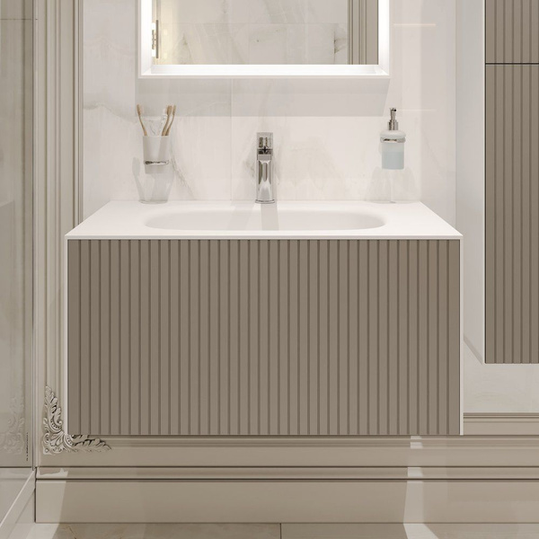 Тумба с раковиной STWORKI Олланд 80 бежево-серая купить на OZON по низкой цене (1587101666)