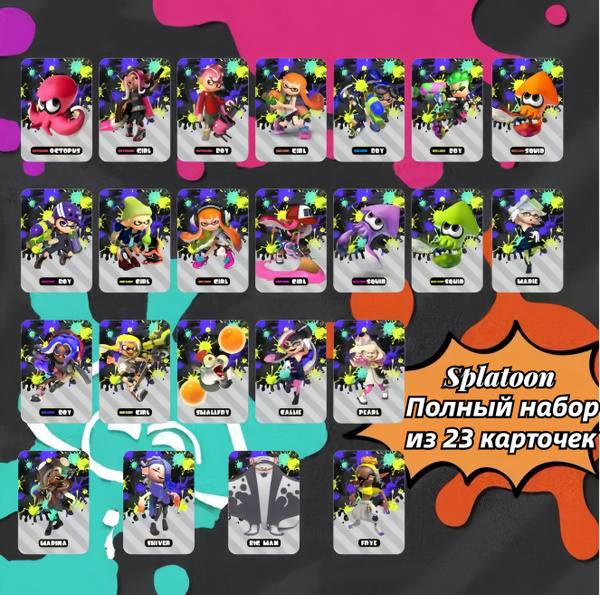 amiibo splatoon 3 карты Полный комплект из 23 листов - купить по ...