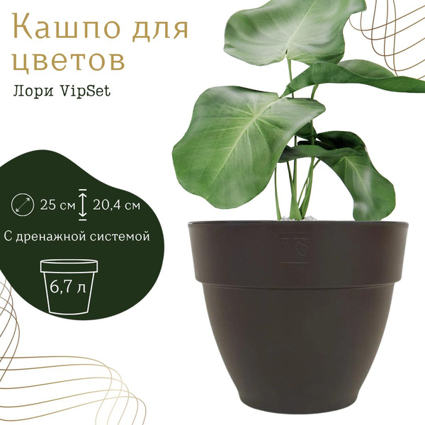 Горшок для цветов Кашпо уличное пластиковое Вазон цветочный Лори VipSet ...