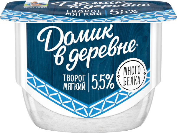 Творог ДОМИК В ДЕРЕВНЕ мягкий 5,5% без змж, 170г - купить с доставкой ...