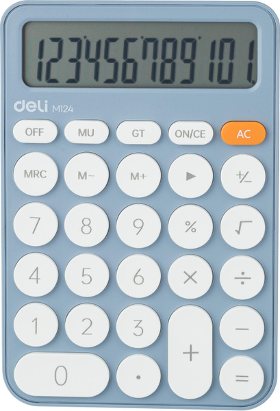 Калькулятор настольный Deli EM124, 158x105x28 мм, 12-рязрядный - купить ...