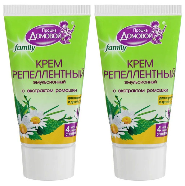 Крем от комаров детский Домовой прошка с экстрактом ромашки, 2 уп по 50 ...