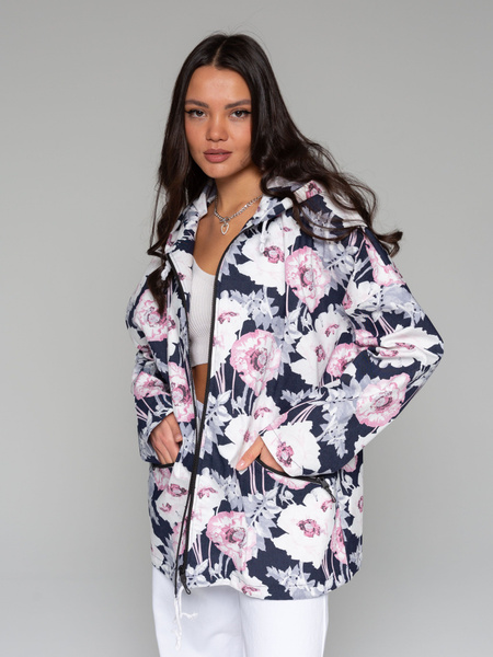 Ветровка Женский HELLO MODA! Капюшон, Карманы джинс, розовый Хлопок, Полиэстер, размер 52, 54 ...