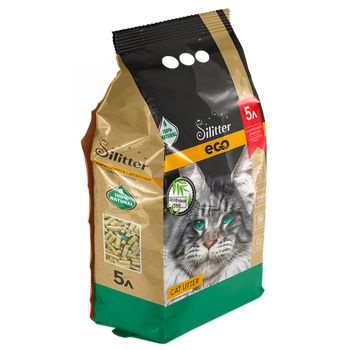 Наполнитель Силиттер (SILITTER) Eco древесный комкующийся 15л Зеленый ...