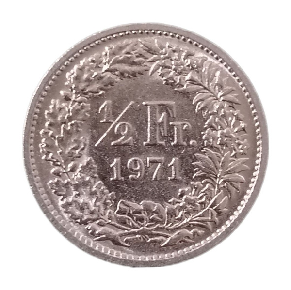 Коллекционная монета 1/2 франка (franc) Швейцария 1971 год (1875-1967) - купить в интернет ...