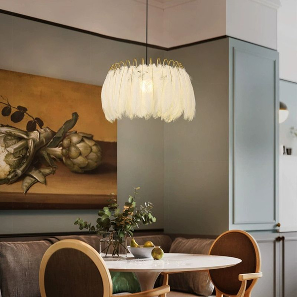 Люстра потолочнаяСовременная креативная потолочная люстра с перьями ...