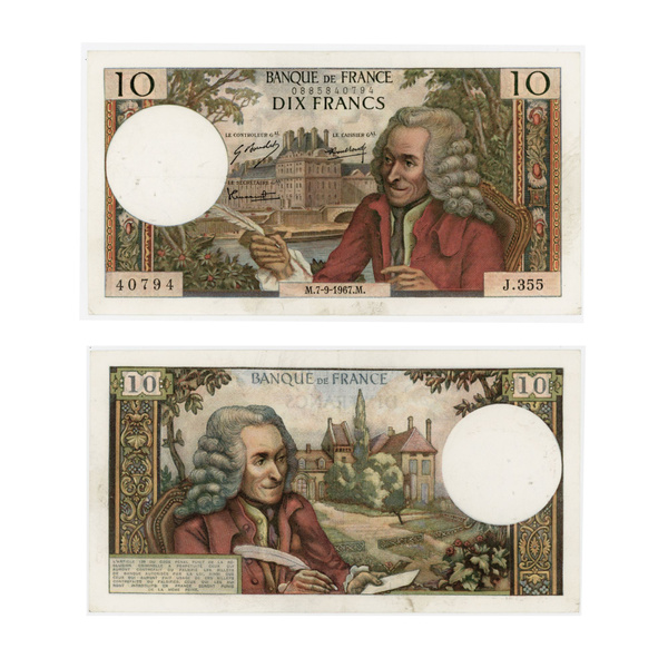 Банкнота Франция 10 франков 1967 года Pick 147/ Extremely Fine (XF) купить на OZON по низкой ...