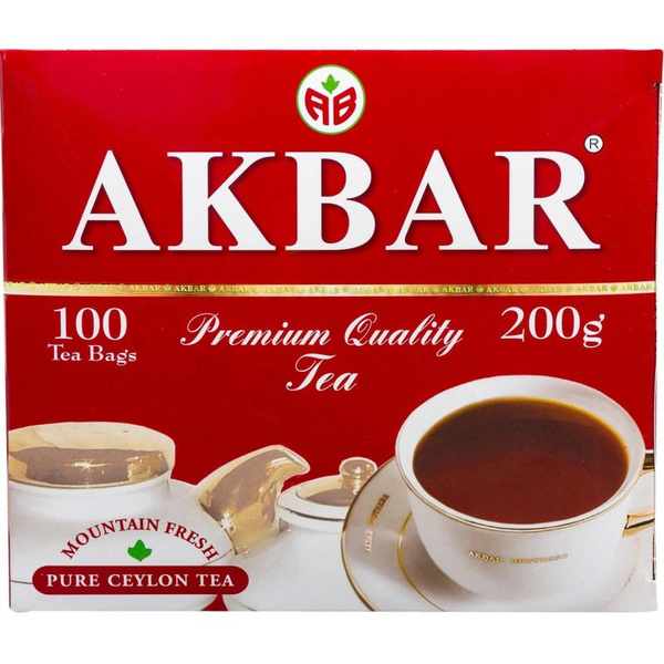 Akbar Чай черный, Mountain Fresh, 100 пакетиков - купить с доставкой по ...