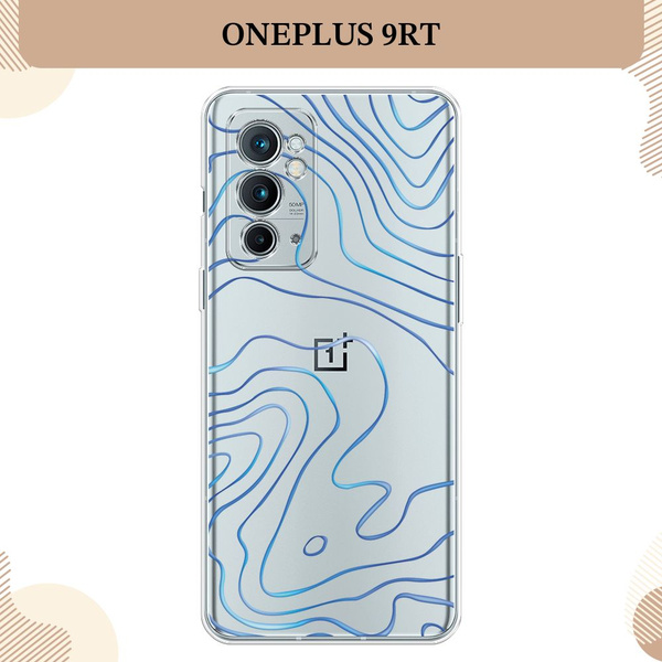 Силиконовый чехол на OnePlus 9RT / Ван Плас 9RT, Blue lines, прозрачный ...