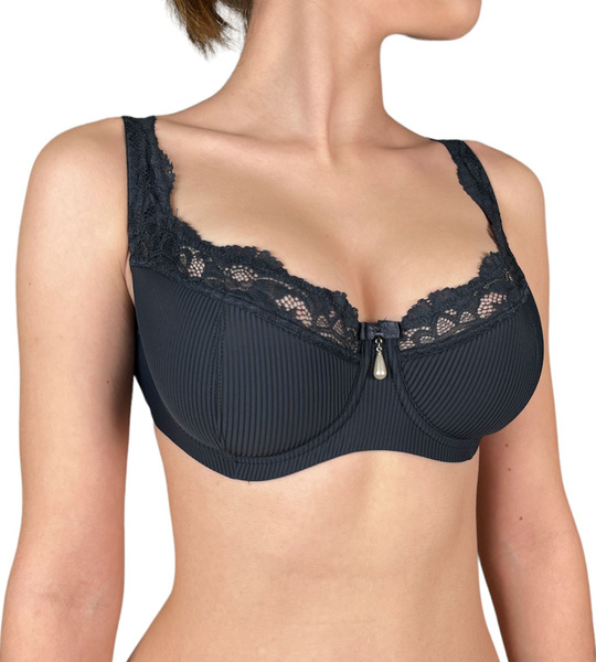 Бюстгальтер Женский VE.NU.S балконет, размер 100D темно-синий Полиамид, Эластан Офисный/школьный ...