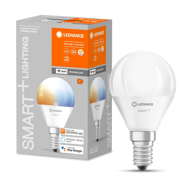 Умная лампочка E14 LEDVANCE / OSRAM SMART+ WiFi Mini bulb 470лм 4,9Вт замена 40Вт 2700-6500К ...