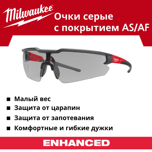 Milwaukee Очки защитные, цвет: Серый, 1 шт. купить на OZON по низкой ...