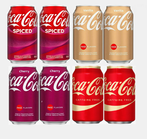 Набор Coca-Cola Original (Spiced, Vanilla , Caffein Free, Cherry), ( 8 ...