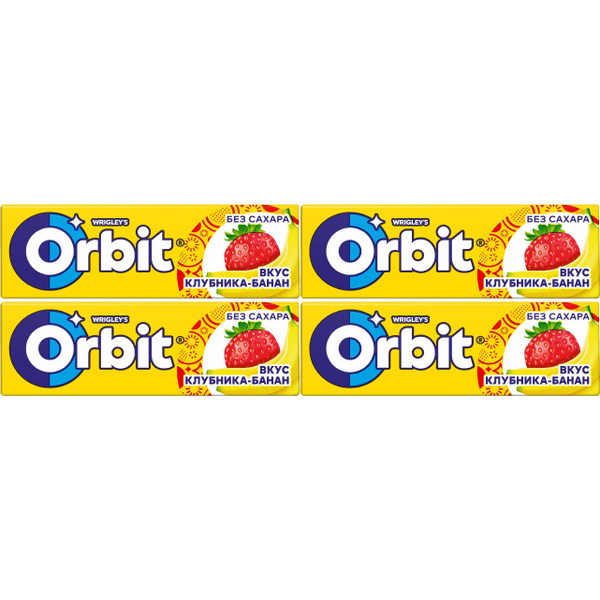 Жевательная резинка Orbit клубника-банан 13,6 г, набор: 4 штуки купить ...