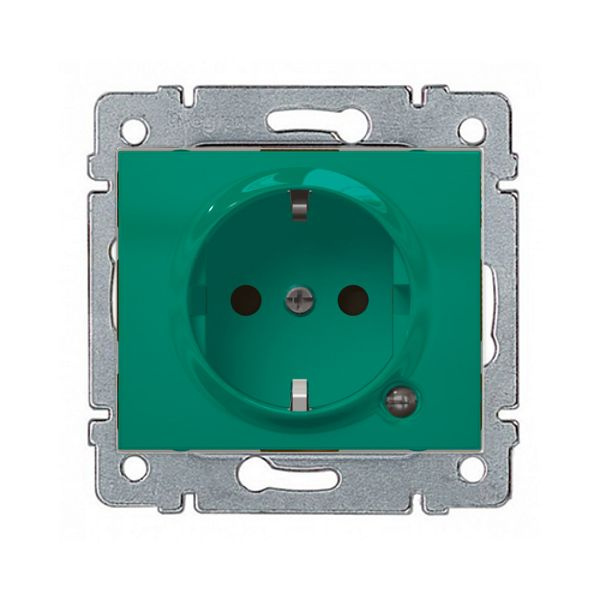 Розетка Galea Life нем. ст. 2К+3 с индикац. с защитн. шторк. зеленая ...