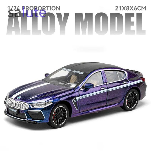 1:24 BMW M8 800, миниатюрный автомобиль из сплава, литой под давлением металлический масштаб ...