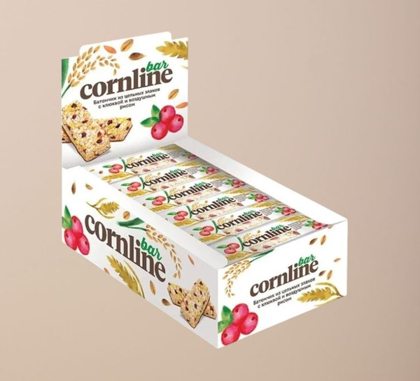 Зерновой батончик Cornline с клюквой, 30 г (упаковка 18 шт.) - купить с ...