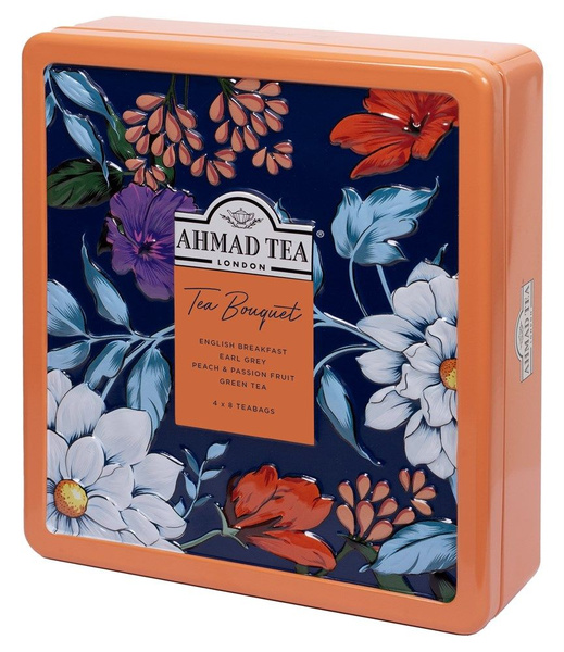 Чай "Ahmad Tea", набор Чайный букет, пакетики в конвертах, металлич ...