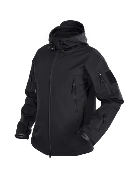 Куртка Мужской ZASLON Молния, Воротник черный капюшон Softshell, Флис, размер 56 Средний ...