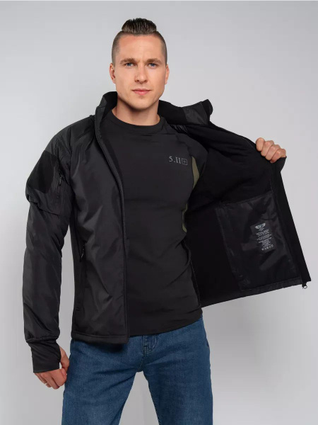 Куртка Мужской Ашраф Значки, Светоотражающие элементы черный, чернильный капюшон Softshell ...