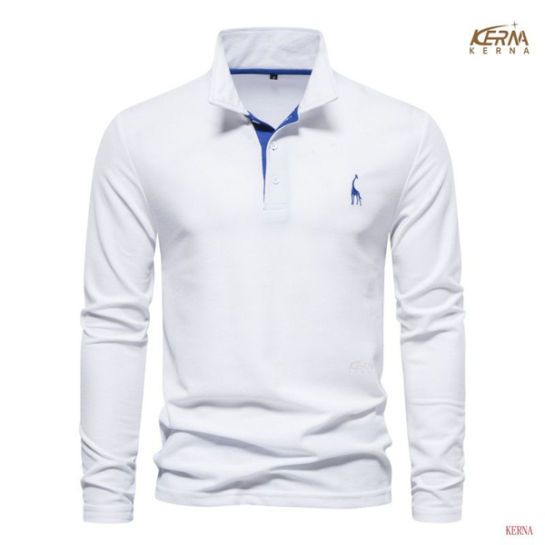 Поло Мужской KERNA белый Длинный, размер 48, 50 Хлопок, Полиэфирное волокно Разноцветный ...