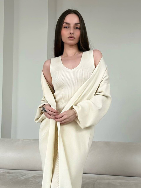 Костюм классический Женский rouje kefss слоновая кость, светло-бежевый, размер 42, 48 Демисезон ...