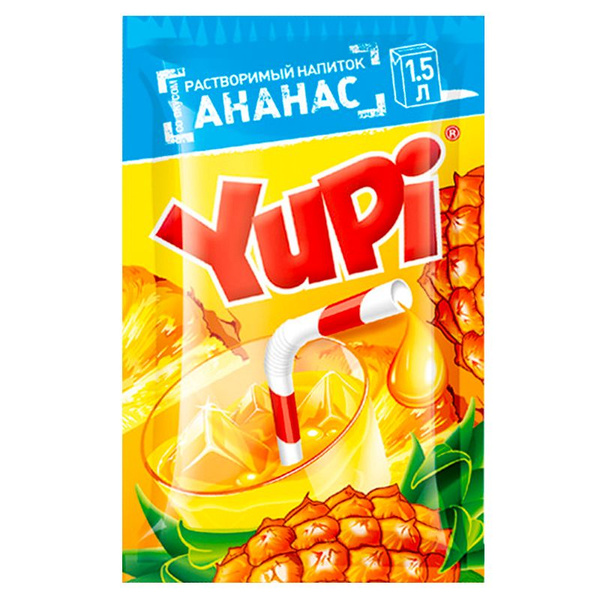 Yupi Растворимый напиток, Ананас, 12 гр х 24 шт в блоке, 1 уп.// купить на OZON по низкой цене ...