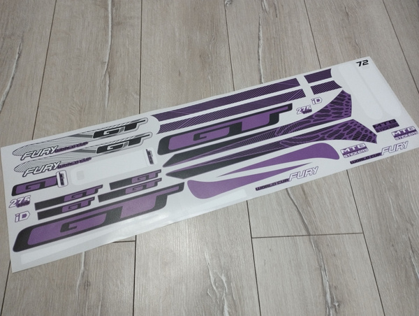 GT fury фиолетовый МАТОВЫЙ наклейки для велосипеда на раму, mtb ...