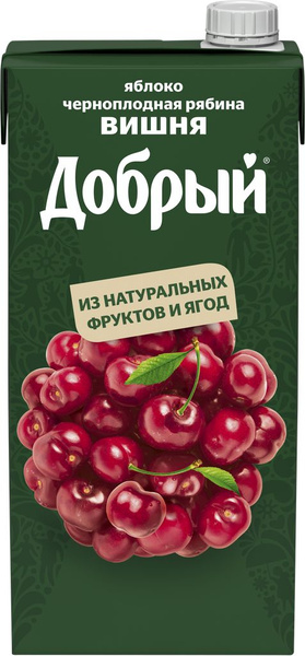 Нектар ДОБРЫЙ Яблоко, черноплодная рябина и вишня, 2л купить на OZON по ...