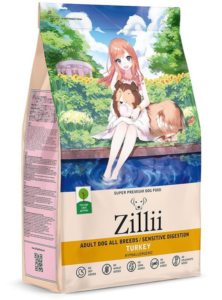 Zillii Adult Dog Sensitive Digestion сухой корм для взрослых собак с чувствительным пищеварением ...