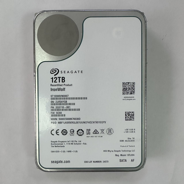 Seagate 12 ТБ Внутренний жесткий диск IronWoIf (ST12000VN0007) HDD 12 ...