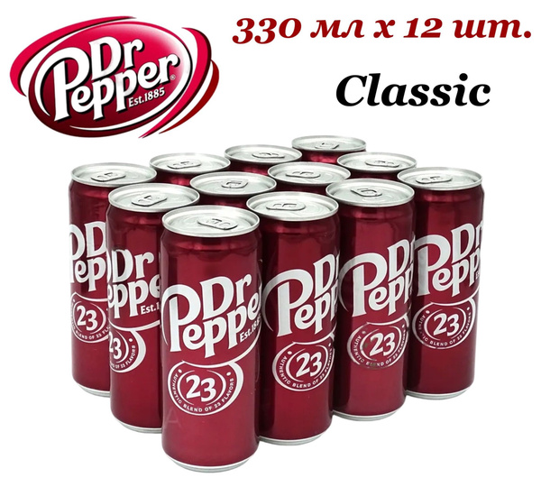 Напиток газированный Dr.Pepper (Доктор Пеппер) Classic (Классик) 0,33 л х 12 банок купить на ...